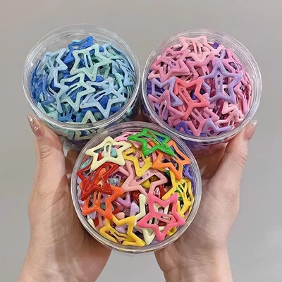 Colorful Kawaii Star Barrettes Y2K Spicy Girls BB Solid Sta