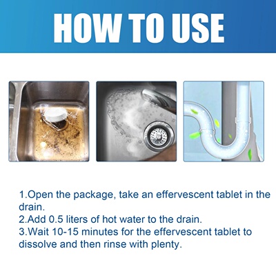 Dredging agent Effervescent tablets Bathroom kitchen sink d