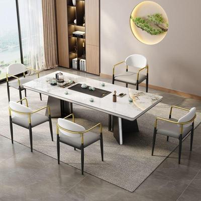 奢石岩板茶桌椅组合现代高端轻奢办公室大茶台高级感超晶石泡茶台