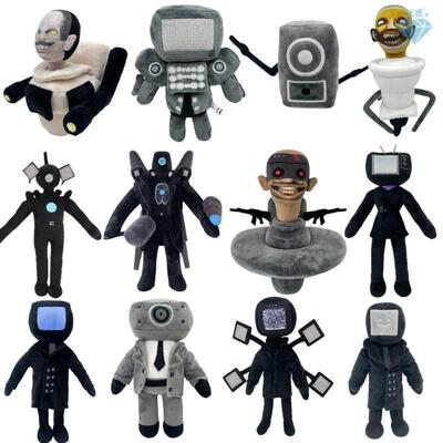 34pcs Skibidi Toilet Plush Soft Toy Cameraman TV Man Skibidi