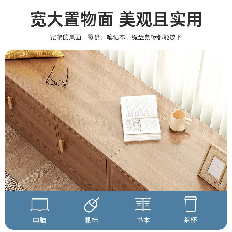 #置飘窗柜储物柜阳台大台容量可坐收纳杂物柜子矮柜墙卧室靠451窗