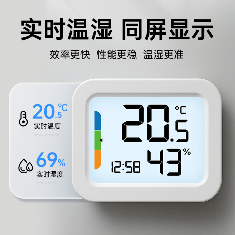 2025新款室内温度计家用精准电子温湿度计高精度夜光温度湿度计