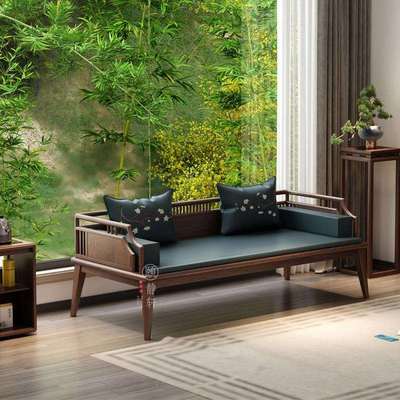 新式实榻户木罗汉床家用沙发禅意现代简中约小型白蜡木床民宿9673