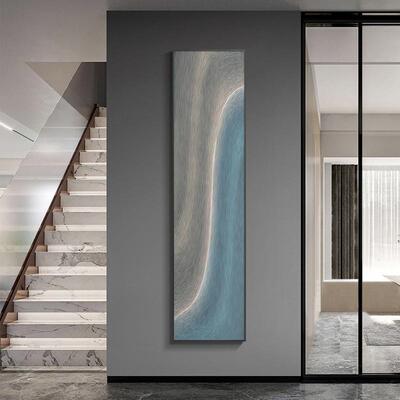 大气抽象竖长条玄装饰画挂走廊创过道艺术意画客厅墙IPC面酒关店