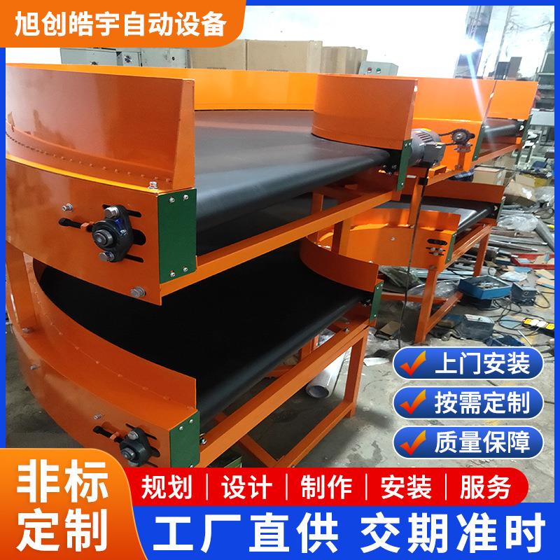 转弯机90度180度环形输送机定制传送带流水线工作台滚筒皮带线