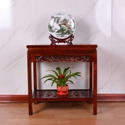 实木小茶几新客中式方形厅长GF-百花榆木雕轻奢桌整装花简约沙发