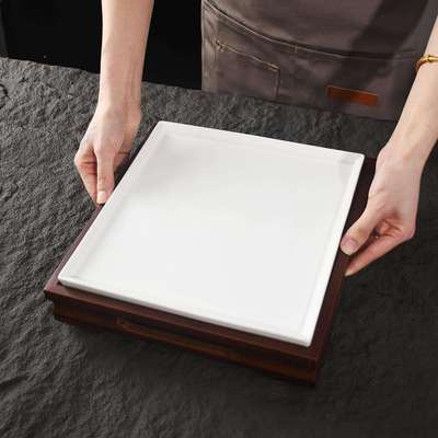 中式创意陶竹木组合创意特色菜瓷餐具个LPH性正方店酒餐厅房私菜