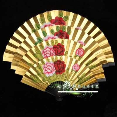 戏曲戏剧贵妃醉酒牡丹折扇小生花旦纸金扇民族舞蹈8寸9寸金扇折扇
