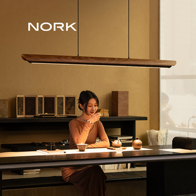 诺克观月餐厅吊灯轻奢现代茶室简约岛台吧台餐桌高端一字长条灯具