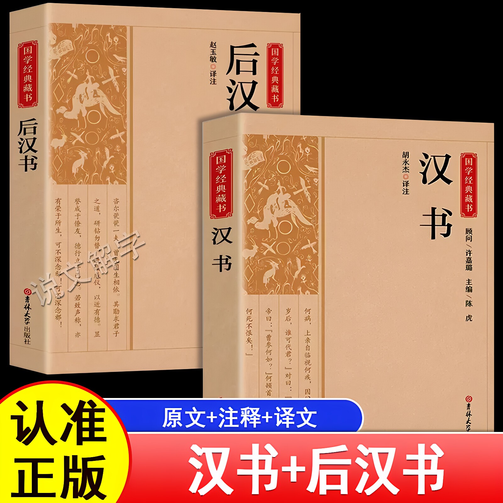 【官方正版】汉书+后汉书 原文+译文+注释 班固范晔著 文白对照全译全注中国通史中国古代历史书籍历史知识读物初高中小学生成人版