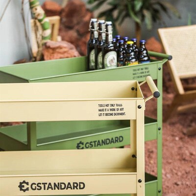 Gstandard可移动小推车置物架绿植花架客厅阳台鱼缸植物架花盆架