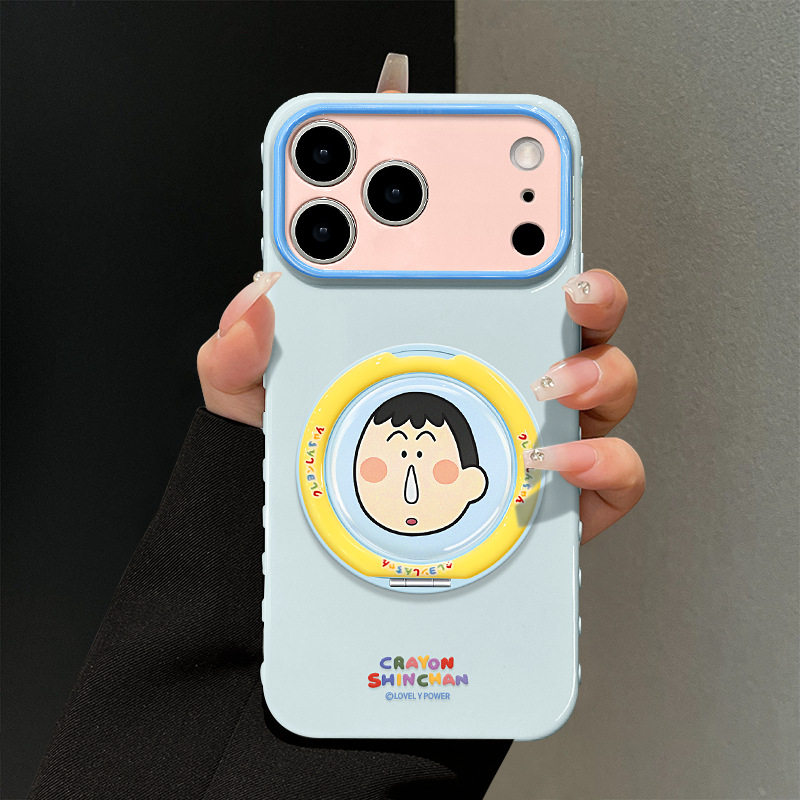 情侣卡通适用苹果17promax手机壳15旋转支架iphone16硅胶14防摔13