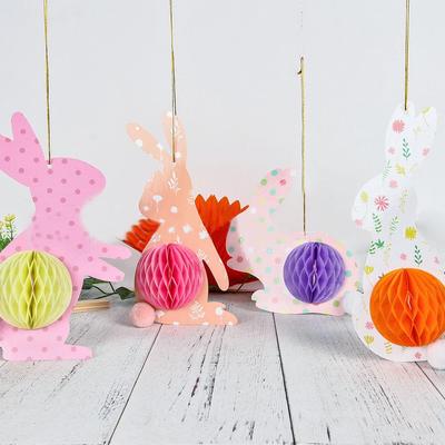 极速4/7X Easter Honeycomb RabbitBs Set Home Decor Hanging Ea
