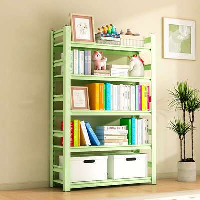 fkx-7548彩色书层架落地置物架儿童绘本架家铁艺钢多收纳架制用书