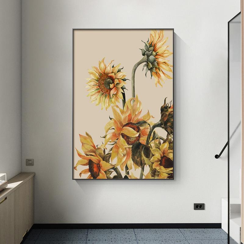 阳花开现代SSU简约客向厅装饰画发轻奢向日葵大沙幅落地画玄关挂