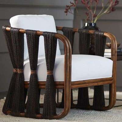 合户休闲沙发单外人藤编椅CAY室外庭院样板房休息区组小茶几家具