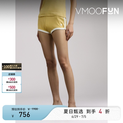 COURREGES 夏女多巴胺贴花棉质平纹布短裤休闲裤