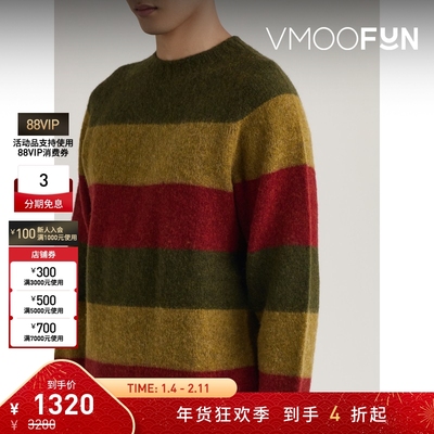 【折扣】Beams Plus 秋冬男条纹绵羊毛毛衣