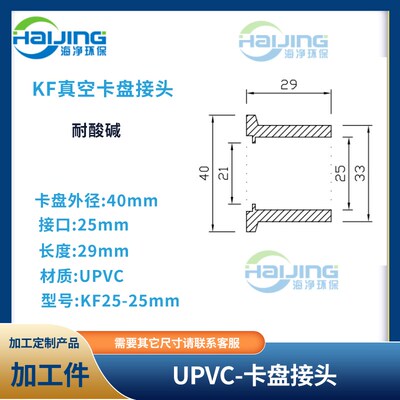UPVC卡盘40PVC快装法兰接头 KF25真空接头 卡箍接头