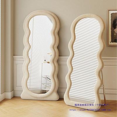 油网红卧室地镜法式全穿衣镜波浪感身可移落动试衣镜奶家用100445