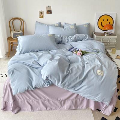 12659水四用洗棉四件套季通用被夏季学生宿舍床单人三件套床套上