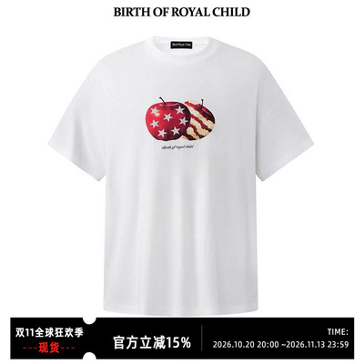 BIRTH OF ROYAL CHILD.BORC 苹果油画TEE复古印花进口supima棉