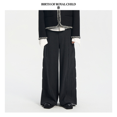 BIRTH OF ROYAL CHILD.BORC 千鸟格拼布西裤日本亲肤面料自然垂坠