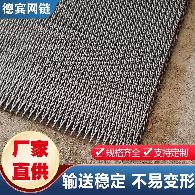 不锈钢网带耐高温隧道炉烘干线加密输送带传送带304金属螺旋网链