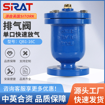 QB1单口快速排气阀P41X法兰进气排气两用DN25 32 40 50 65 80 100