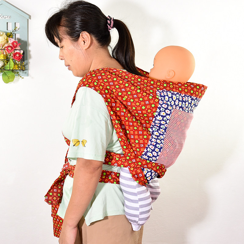 夏季背带薄款婴儿背袋 传统布背巾双肩背带 可承重20kg