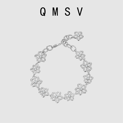 S925纯银轻奢小众蕾丝花环手链