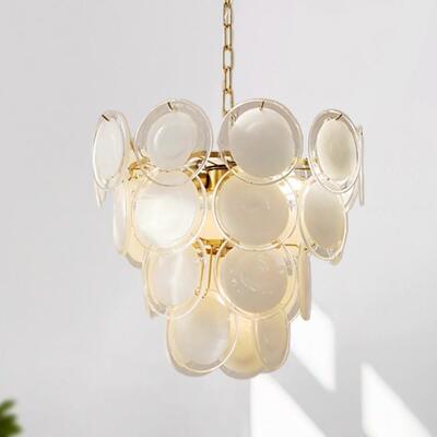 法式Murano穆拉诺轻奢卧室灯中古主卧灯复古客厅卧室装饰玻璃吊灯