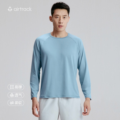 airtrack男子舒适透气高弹支撑运动休闲长袖T恤