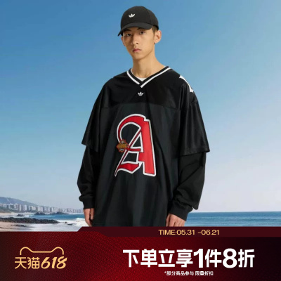 滔搏adidas阿迪达斯三叶草男子运动舒适宽松休闲长袖T恤KS5328