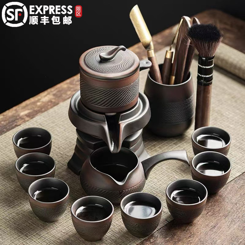 2025新款功夫茶具套装家用懒人自动紫陶泡茶壶泡茶器茶杯节日礼品