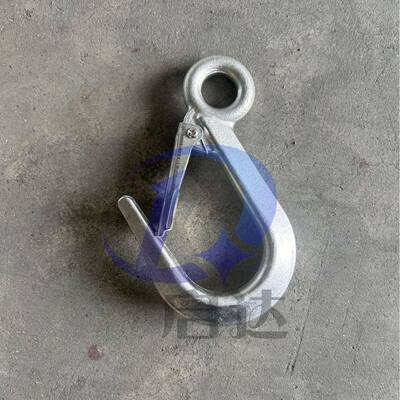 宽嘴钩5000磅不锈钢行车吊车挂险钩带MQE保带舌片钩细脖钩宽嘴钩