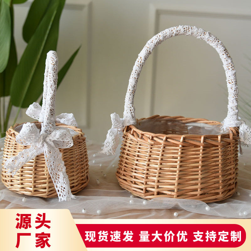 花篮藤编手提编织鲜花工艺品花艺花店篮子花篮手提插花鲜花篮手工