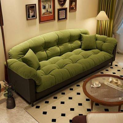 布艺沙发厅复古OLF懒新款人小户型客现代简约双人出租房卧室直排