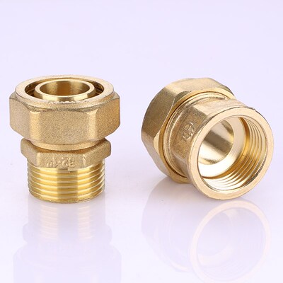 2632铝塑管接头1.2寸太阳能水管铜内丝外丝直接弯头三通管件配件