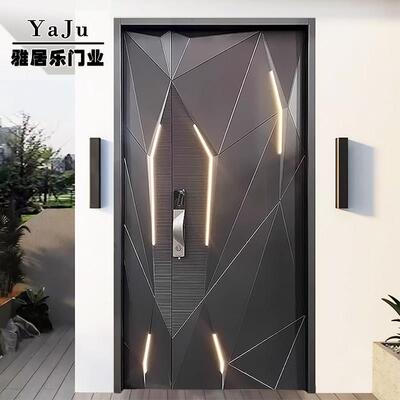 别墅大门铸铝门双开门兰博基尼高端农村自建房进户门入户铜门定制