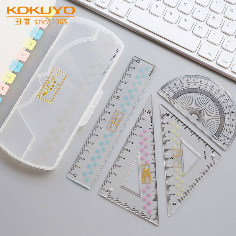 日本国誉尺子套装学生考试专用测量几何制图绘画图表亚克力