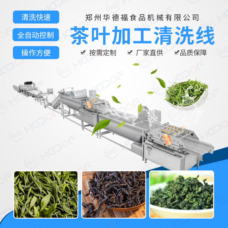 茶叶烘干机 清洗风干流水线 华德福全自动净菜加工设备