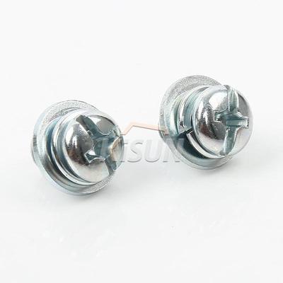 连钉接/件十4一字槽盘头螺弹SES垫平垫三组合件GBT907.8现货镀锌