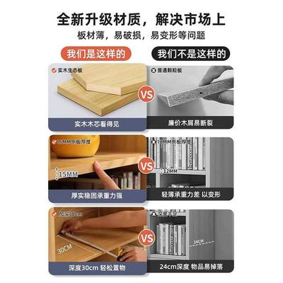 实木书生态板架置物架落地FAU简易柜家子物靠墙客厅储柜收纳用书