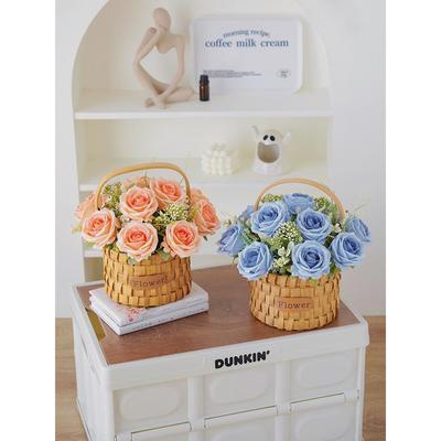 露营野餐照片插花假花人造花装饰塑料花玫瑰向日葵装饰彷生花