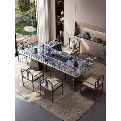 奢石岩板茶台桌现代茶桌椅组合简约轻奢高级感办公室茶道桌泡茶台