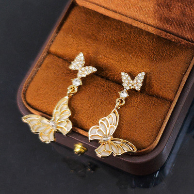 新款2025爆款女高级感耳环女S925银蝴蝶耳钉轻奢耳饰女饰品