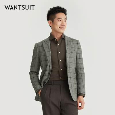 WANTSUIT男士双开叉VBC面料西服