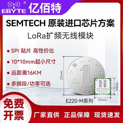 亿佰特LLCC68芯片LoRa无线模块433贴片SPI远距离二次开发测试套件