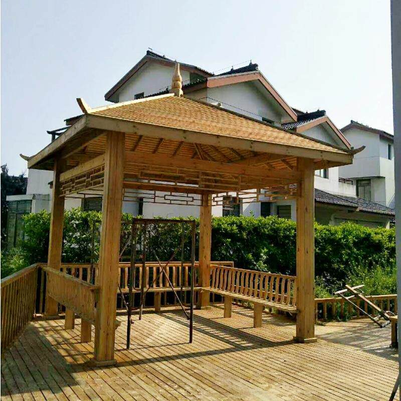 户外防腐木亭子庭院四角亭公园六角亭碳化木实木景观木屋凉亭